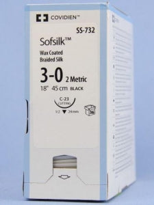 Medtronic USA Black Sofsilk Sutures - Sofsilk Suture, Black, Size 3/0 ...