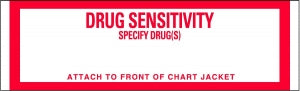 Centurion Centurion Nursing Chart Labels - Drug Sensitivity / Specify ...