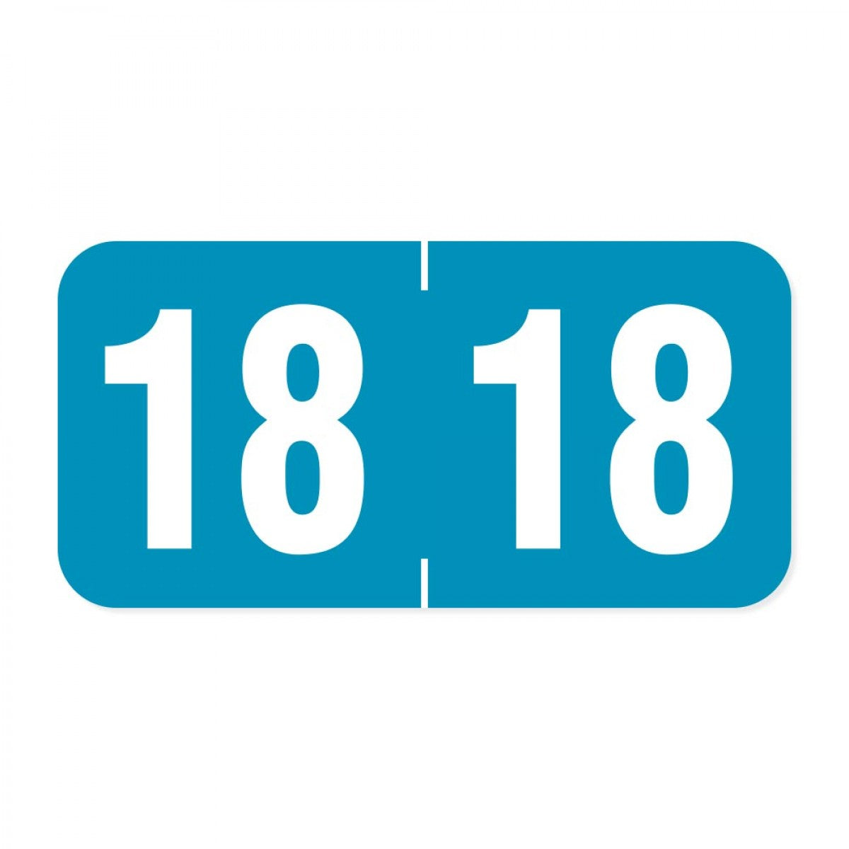 Acme Compatible Color Code Label Year "18" 1-1/2 X 3/4 Light Blue Myla ...