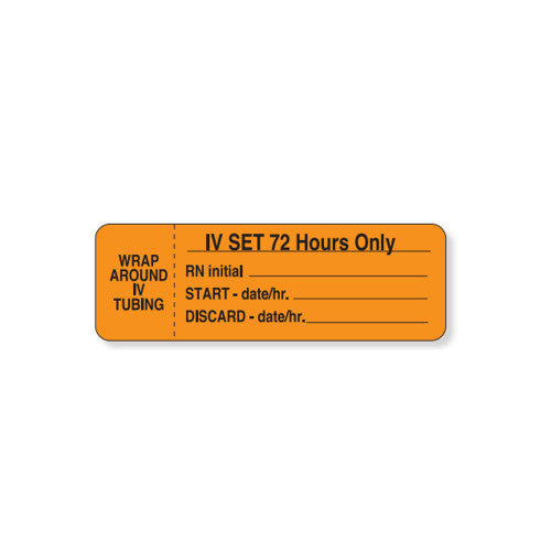 PDC Healthcare IV Set Labels - IV Set Label, 72 Hours, 3" x 1", Fluore ...