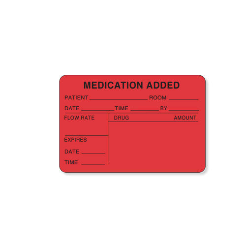 PDC Healthcare Medication Labels - "Medication Added" Label, 3" x 2 ...
