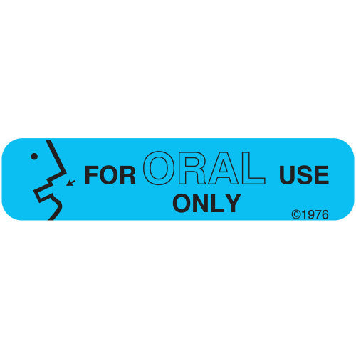 PDC Healthcare Permanent Paper Label - For Oral Use Only Label, Blue ...