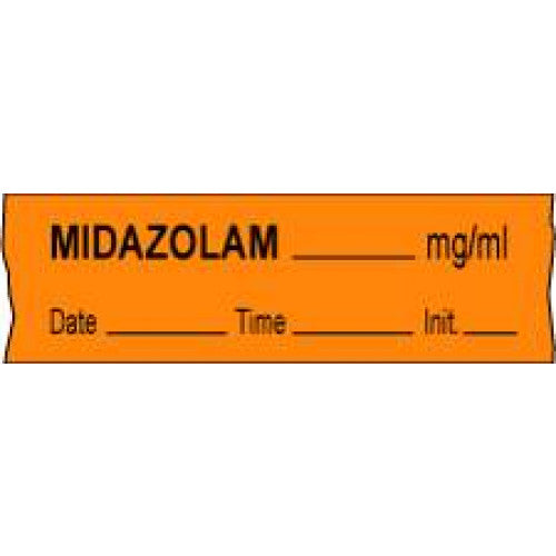 PDC Healthcare Drug Labels - Midazolam Label, mg / mL, Orange - 597262 ...