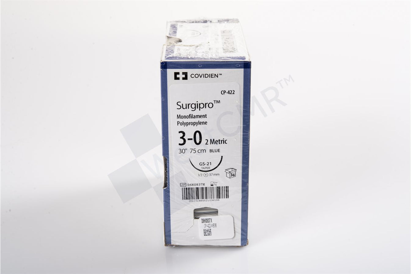 Medtronic USA Surgipro Sutures - Surgipro Suture, Blue, Size 3/0, 30 ...