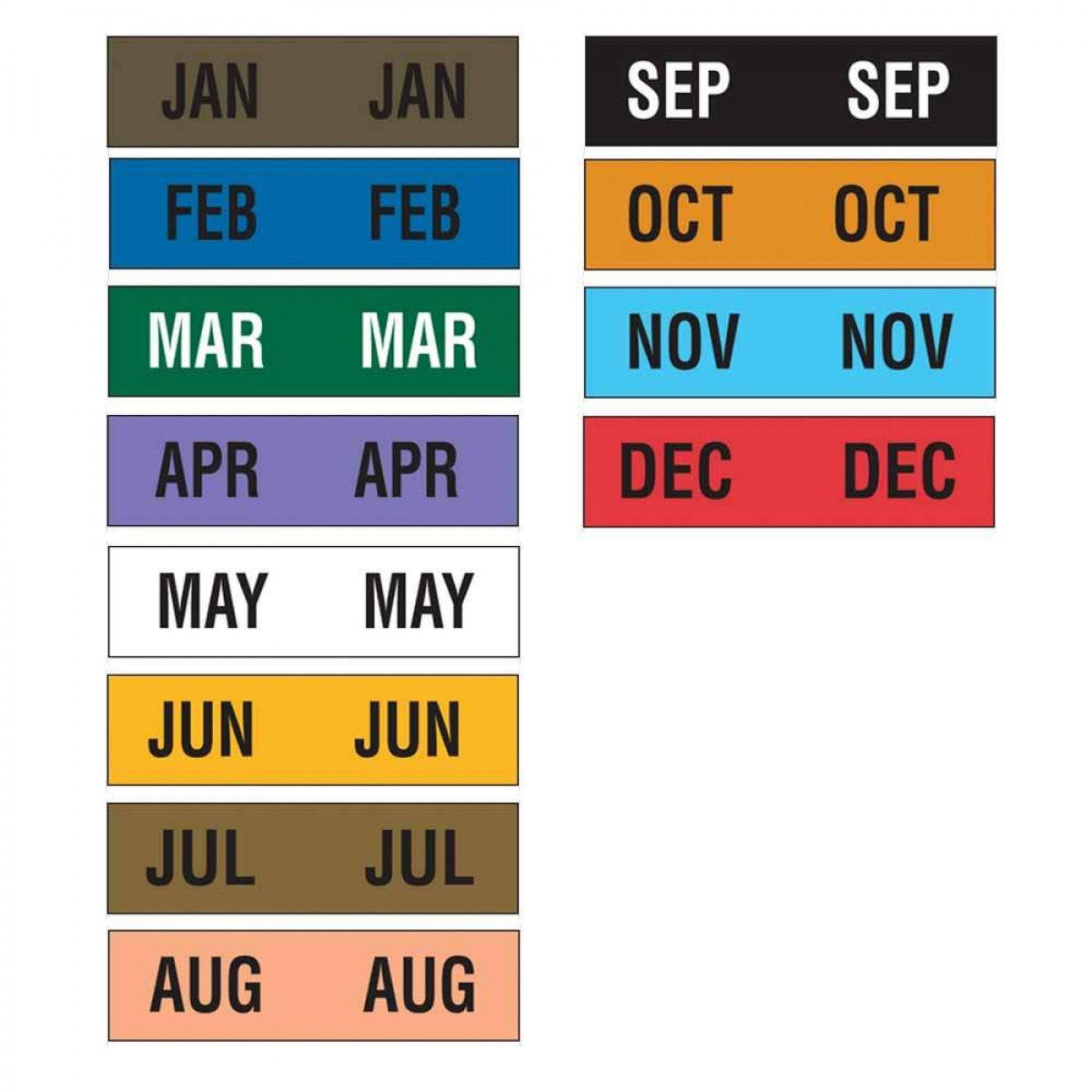 Ames Compatible Color Code Label Month 1 3/4" X 1/2" Assorted Colors M ...