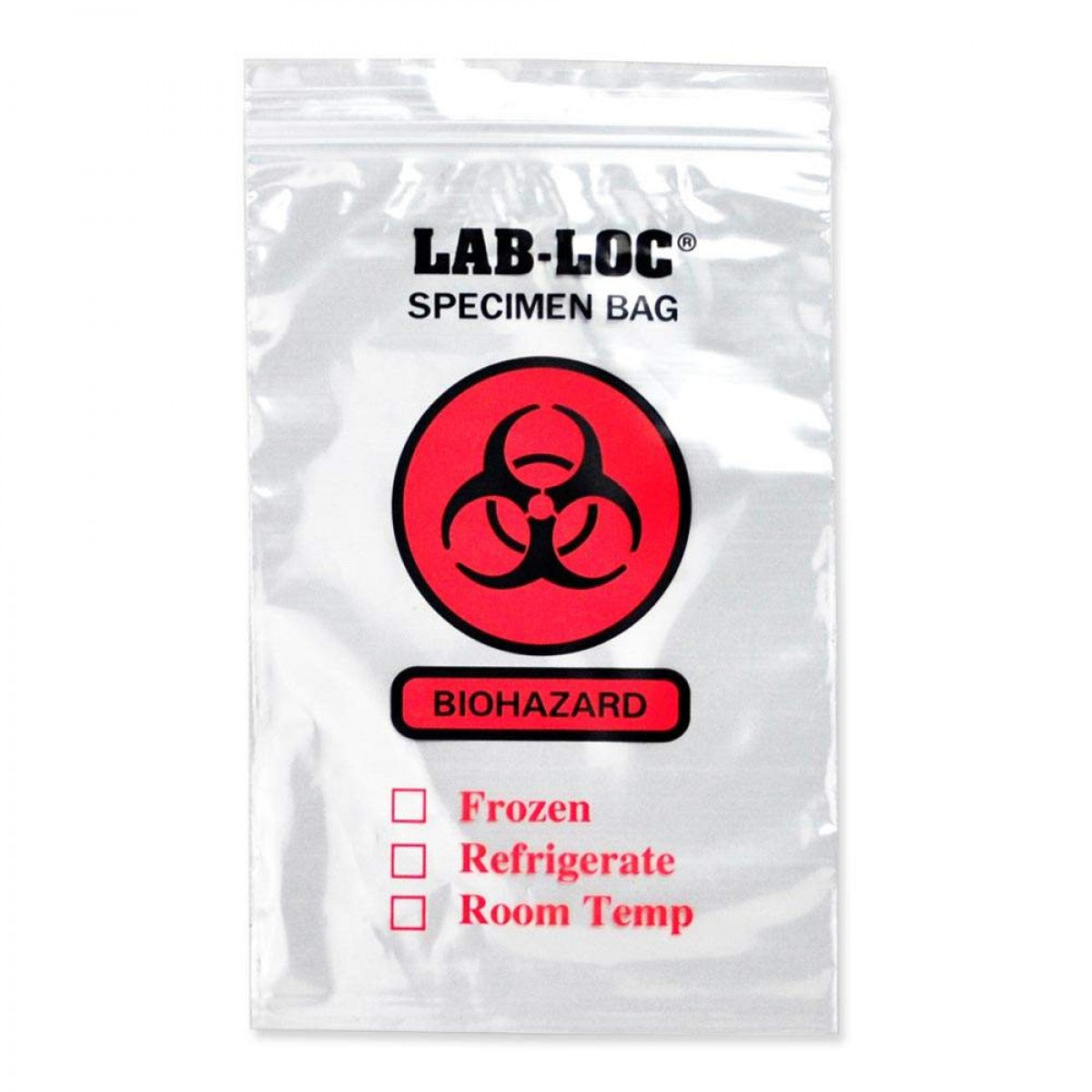 Biohazard Bag With Paperwork Pocket 2 Mil Zip Top Clear With Red Plast ...