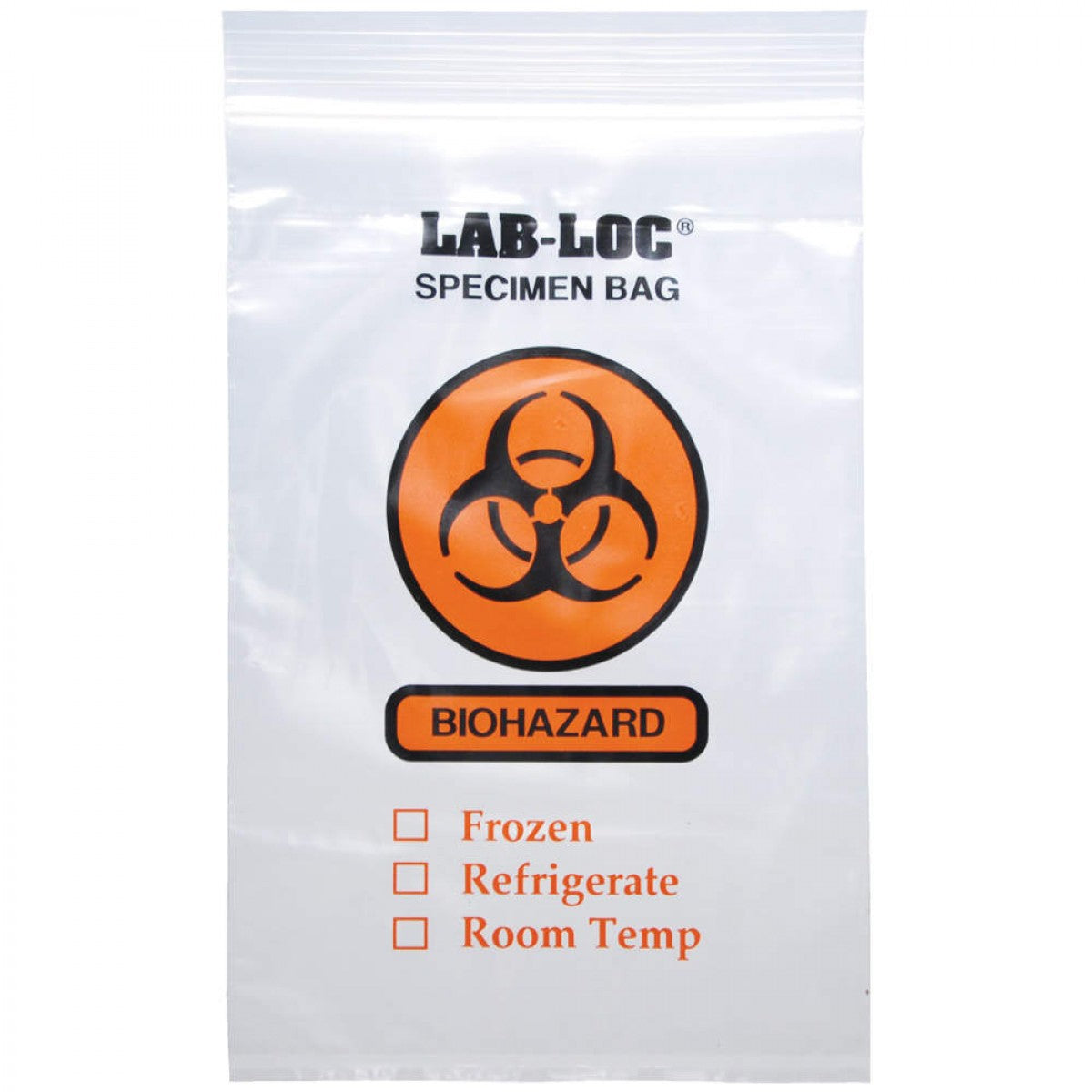 Biohazard Bag With Paperwork Pocket 2Mil Zip Top Clear With Orange Pla ...