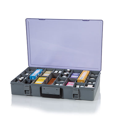 MedValue Briefcase Drug Box, Large, 18.5x3x13 — Grayline Medical