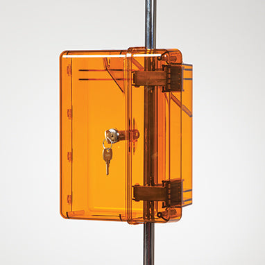 MedValue Lock-To-Pole IV Lock Box with Key Lock, Amber — Grayline Medical