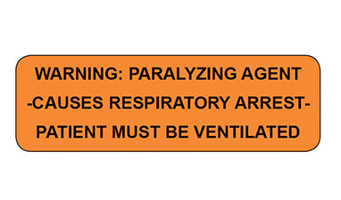 MedValue Warning Paralyzing Agent Labels — Grayline Medical