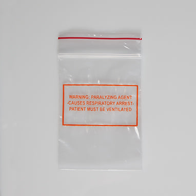 MedValue Warning Paralyzing Agent Bags, 3 x 4 — Grayline Medical