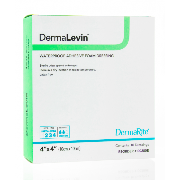 DermaRite DermaLevin Waterproof Adhesive Foam Wound Dressing — Grayline ...