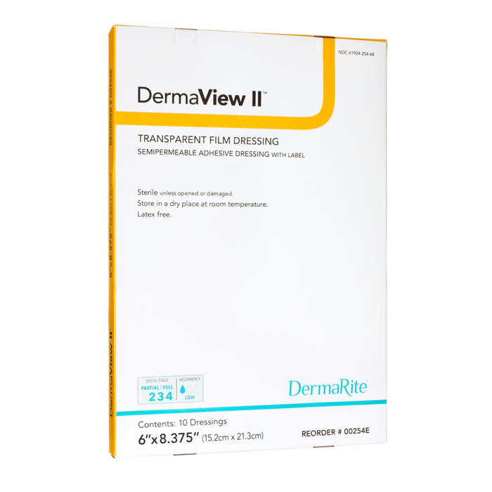 DermaRite DermaView II Transparent Film Wound Dressing — Grayline Medical