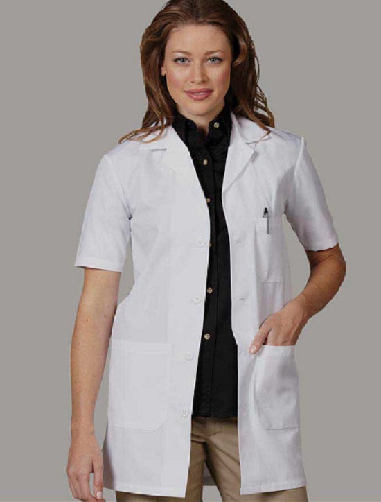Fashion Seal Healthcare Unisex Short Sleeve Lab Coat - White — Grayline ...