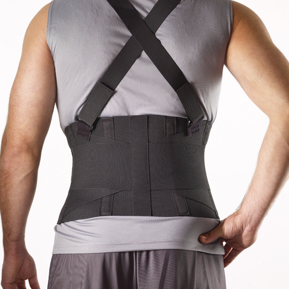 Corflex Industrial Back Support with Straps Black — Grayline Medical