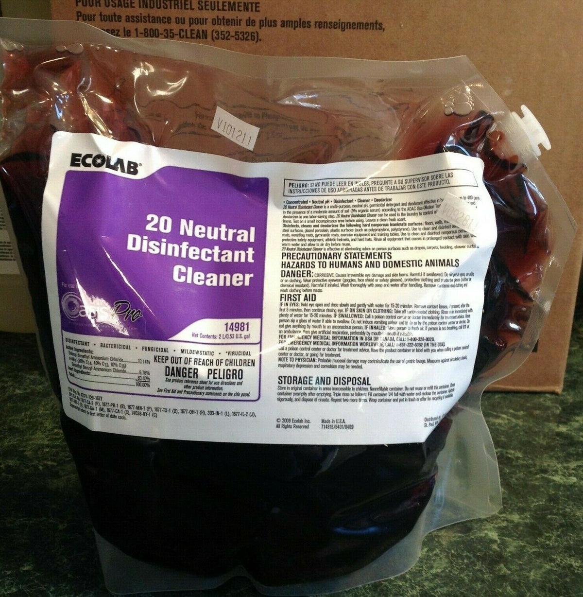 Ecolab 20 Neutral Disinfectant Cleaner - 20 Neutral Disinfectant Clean ...