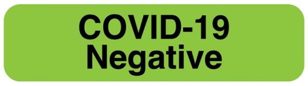 Medical Use Labels - COVID 19 NEGATIVE, 1-1/4" x 5/16" — Grayline Medical