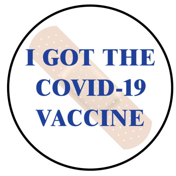 Medical Use Labels - I Got the Covid-19 Vaccine Badge Label, Blue 3/4 ...