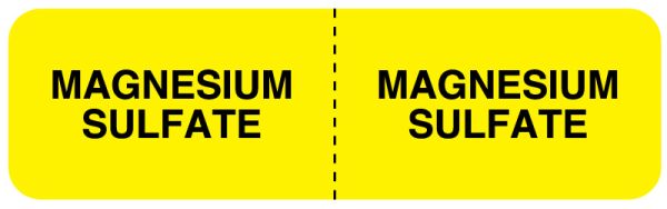 Medical Use Labels - MAGNESIUM SULFATE, I.V. Line Identification Label ...