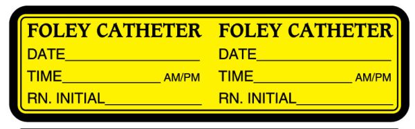 Medical Use Labels - FOLEY CATHETER, 3" x 7/8" — Grayline Medical