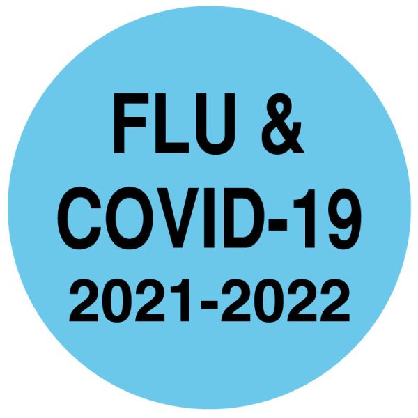 Medical Use Labels - FLU COVID-19 2021/2022, Laminated, 3/4" x 3/4 ...