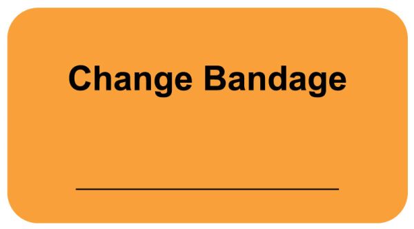 Medical Use Labels - CHANGE BANDAGE Patient Care Label, 1-5/8" x 7/8 ...