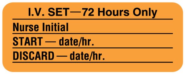 Medical Use Labels - I.V. Tubing Change Label, 2-1/4" x 7/8" — Grayline ...