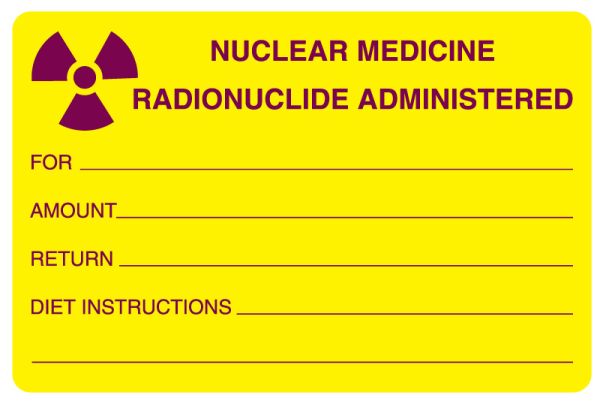 Medical Use Labels - Nuclear Medicine Communication Label, 4" x 2-5/8 ...