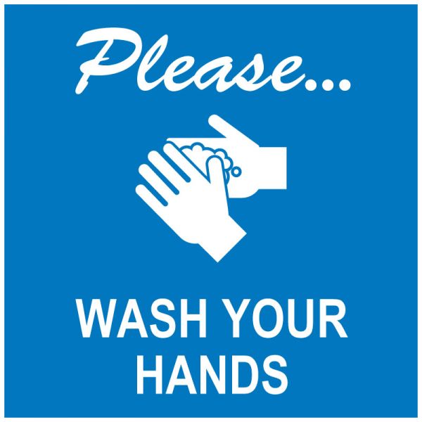 Medical Use Labels - PLEASE WASH HANDS, Hand Washing Labels, 6" x 6 ...