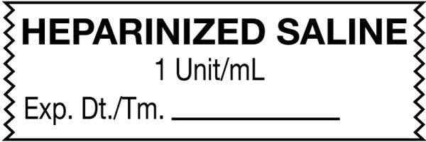 Medical Use Labels - Anesthesia Tape, Heparinized Saline 1 Unit/mL , 1 ...