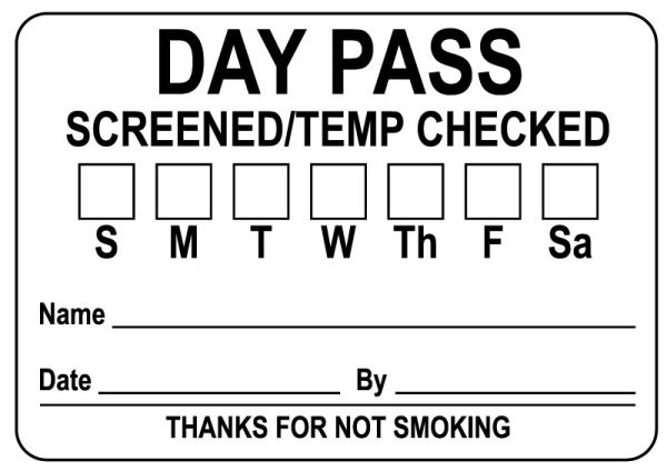 Medical Use Labels - Day Pass Screened, 3" x 2" — Grayline Medical