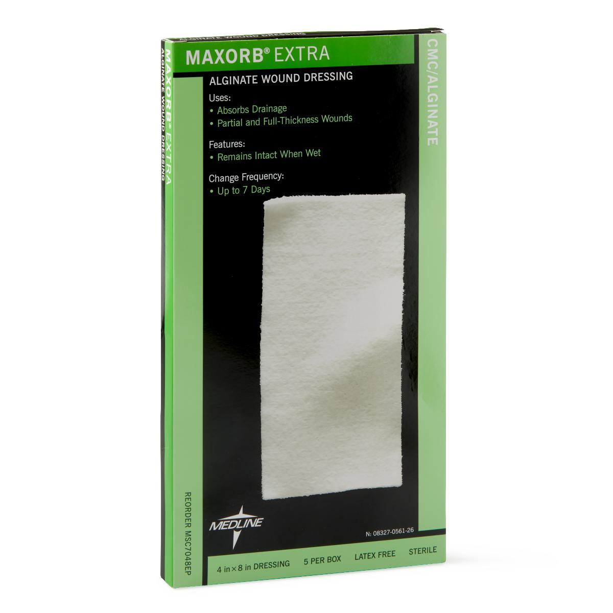 Medline Industries Dressing Maxorb Extra Alginate 4x8" Ea, 50 EA/CA (M ...