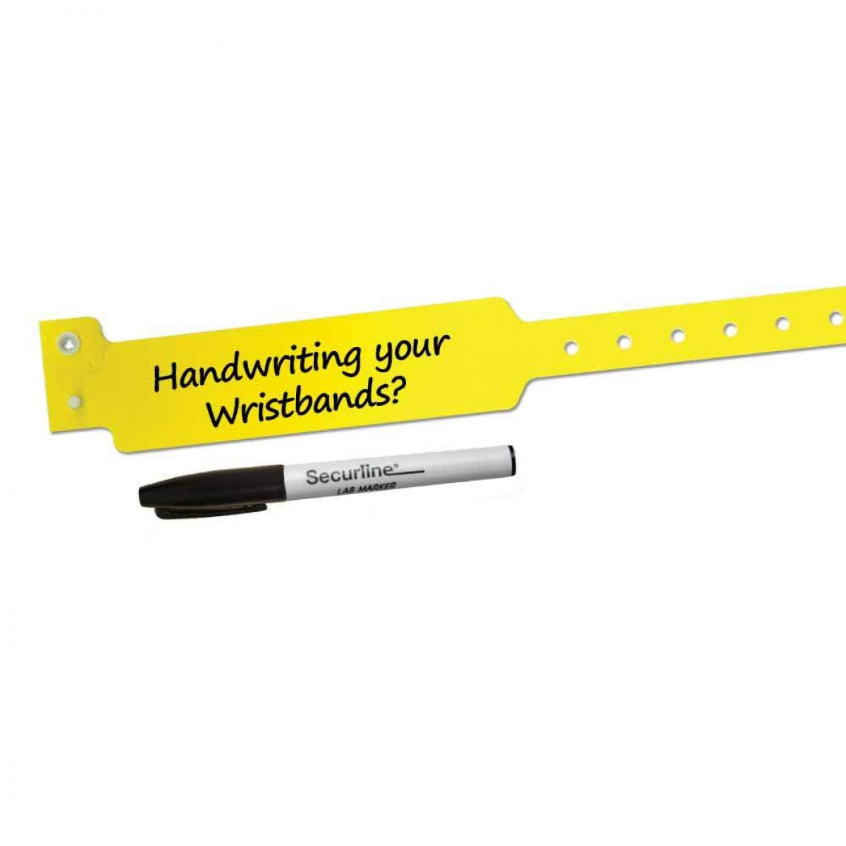 Securline Write-On Wristband Marker X Black - 10 Per Box — Grayline Medical
